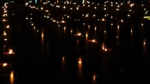 Candles light - path made of candles at ... | Stock Video | Pond5