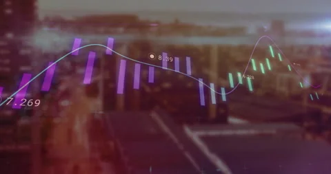 Candlestick chart overlay appearing amid... | Stock Video | Pond5