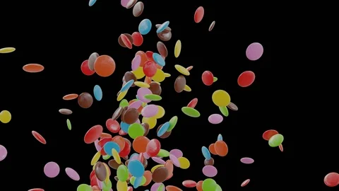 Candy bursting to fill the screen / fall... | Stock Video | Pond5