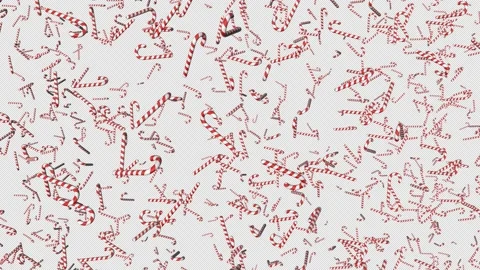 Candy Cane rain - 3d render looped with ... | Stock Video | Pond5