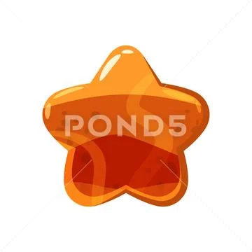 Candy honey star jelly icon. Cartoon style. Shiny glossy colorful star ...