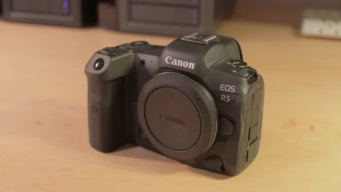 Canon EOS R5 Digital Mirrorless Camera s... | Stock Video | Pond5