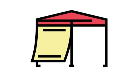 canopy construction color icon animation | Stock Video | Pond5
