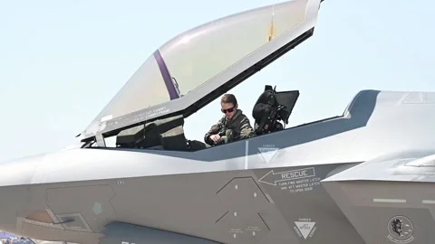Canopy opening on U.S. Air Force F-35A L... | Stock Video | Pond5