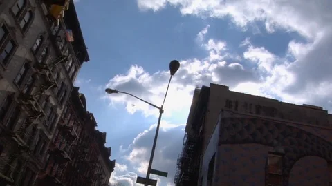 Canted angle shot of the sky and street ... | Stock Video | Pond5