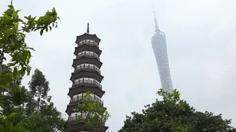 Chigang Pagoda Stock Footage ~ Royalty Free Stock Videos | Pond5