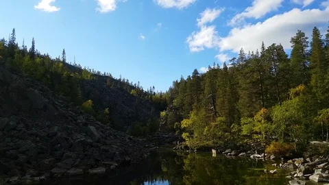 Canyon, Tilt view of a pond in isokuru, ... | Stock Video | Pond5