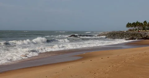 Cape Coast Ghana African ocean beach sur... | Stock Video | Pond5
