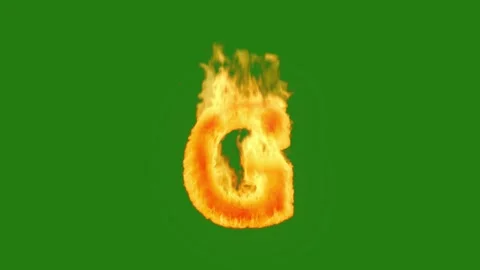 the capital letter g burns with fire on ... | Stock Video | Pond5