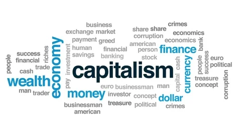 Capitalism animated word cloud, text des... | Stock Video | Pond5
