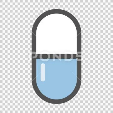 Capsule drug icon on transparent background: Royalty Free #160348282