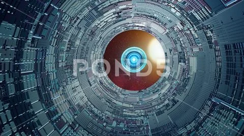 Capsule Separation From Space Station. Futuristic Concept Design ...