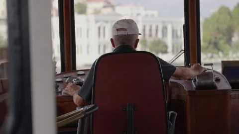 Captain of commercial fishing vessel ste... | Stock Video | Pond5