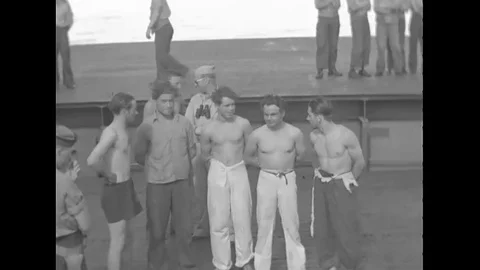 A captured German submarine crew under t... | Stock Video | Pond5