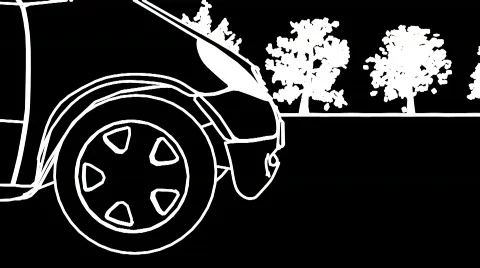 Car 3d animation outline side view black... | Stock Video | Pond5