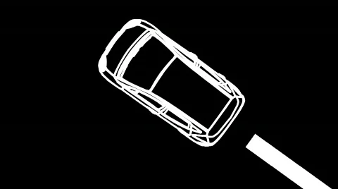 Car 3d animation outline top view black ... | Stock Video | Pond5