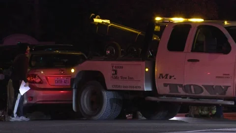 Tow Truck Night Stock Footage ~ Royalty Free Stock Videos | Pond5