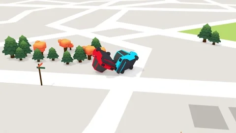 Car accident on map, 3d animation, accid... | Stock Video | Pond5