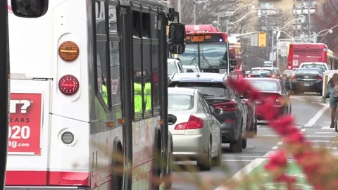 Car and bus traffic jam and gridlock on ... | Stock Video | Pond5