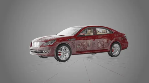 Car Assembly Animation (wireframe) | Stock Video | Pond5