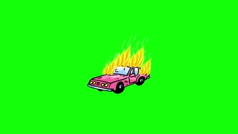 Car burning green screen background | Stock Video | Pond5