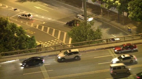 Car & bus traffic, highway bridge, China | Stock Video | Pond5