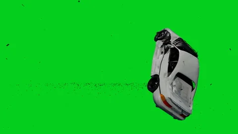 Car crashes green screen | Stock Video | Pond5
