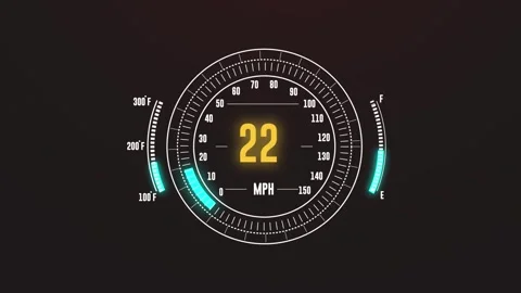 Car dashboard animation speedometer cybe... | Stock Video | Pond5