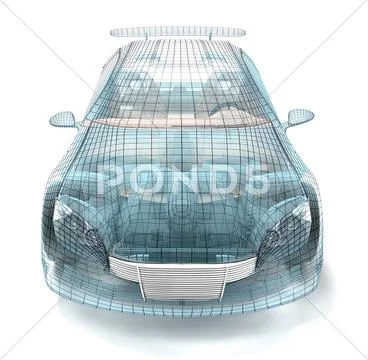 Car design, wire model. My own design. ~ Clip Art #68678823