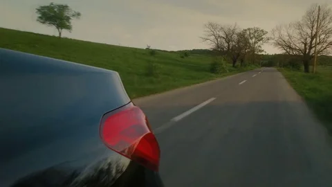 Car driving - back view | Stock Video | Pond5