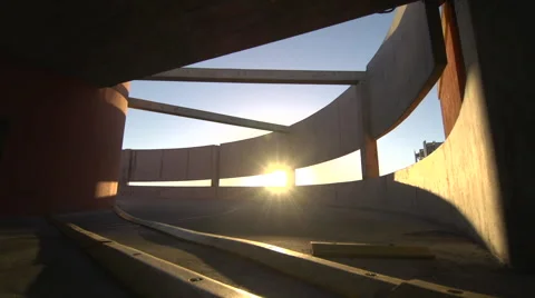 Car Drivng Down Ramp