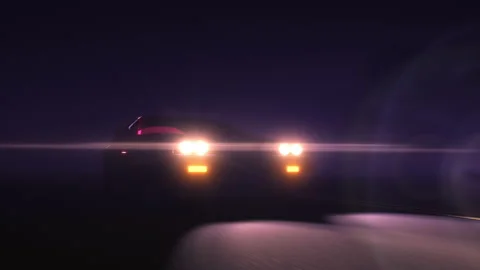 Car driving on night highway, autobahn. ... | Stock Video | Pond5