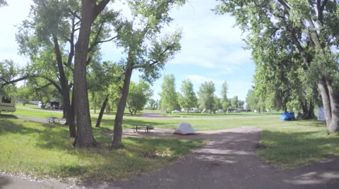 Car driving through campground at Cherry... | Stock Video | Pond5