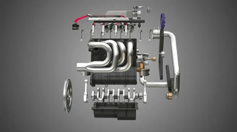 Car Engine Assembling-disassembling Anim... | Stock Video | Pond5