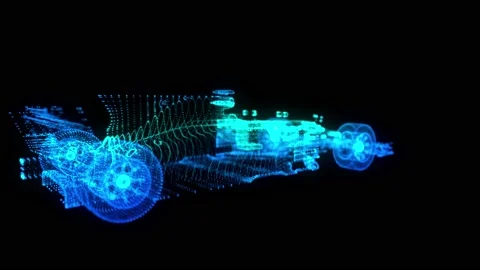 Car. Glow points, line and mesh formatio... | Stock Video | Pond5