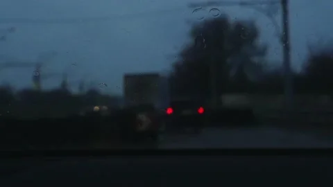 A car goes around obstacles during the r... | Stock Video | Pond5