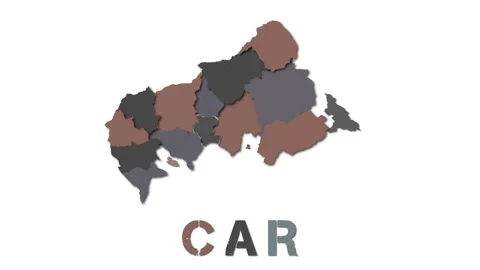 CAR map with paper regions. Animated cou... | Stock Video | Pond5