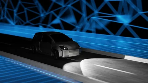 car is moving along a futuristic road. s... | Stock Video | Pond5