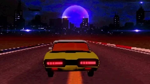 Car racing 8 bit background | Stock Video | Pond5