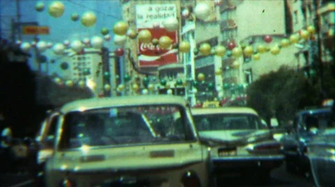 Car Ride, Street Scene - Vintage 8mm Fil... | Stock Video | Pond5
