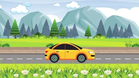 Car Running In The Road Animation Video | Stock Video | Pond5