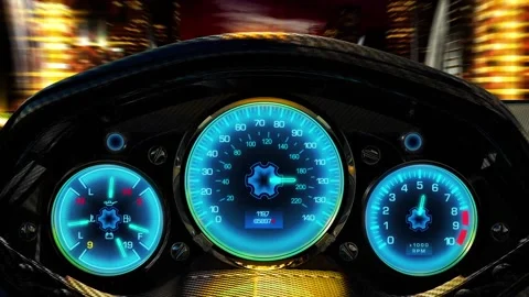 Car speedometer in a 3D animation | Stock Video | Pond5