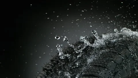 Car Tire with Water Splash | Stock Video | Pond5