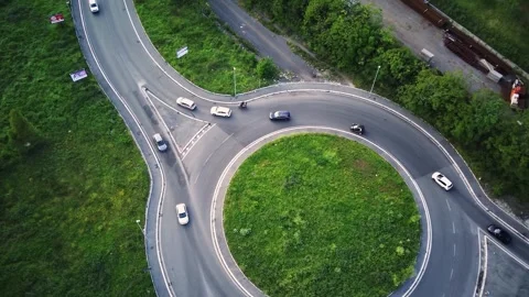 Car traffic in the city on the ring road... | Stock Video | Pond5