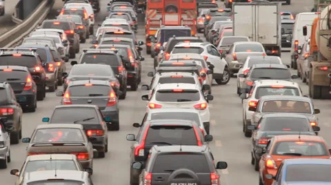 Car traffic jam on the highway | Stock Video | Pond5