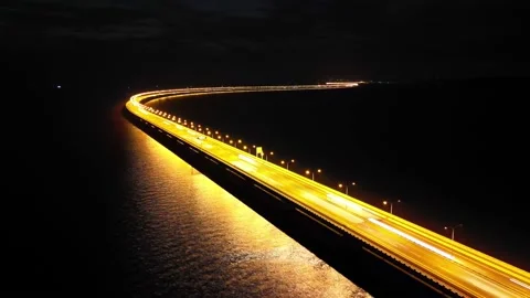 Car trail at Penang Second Bridge cross ... | Stock Video | Pond5
