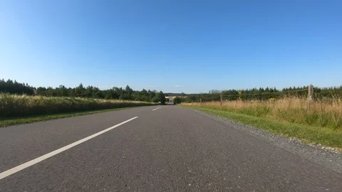 Car View Driving Forward Clear Blue Sky ... | Stock Video | Pond5