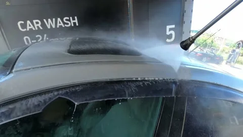 Car is washed in the garage at the car w... | Stock Video | Pond5