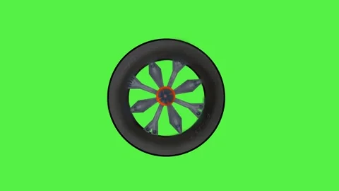 Car wheel motion animation green screen ... | Stock Video | Pond5