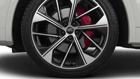 Car wheel side view Glacier White Metall... | Stock Video | Pond5